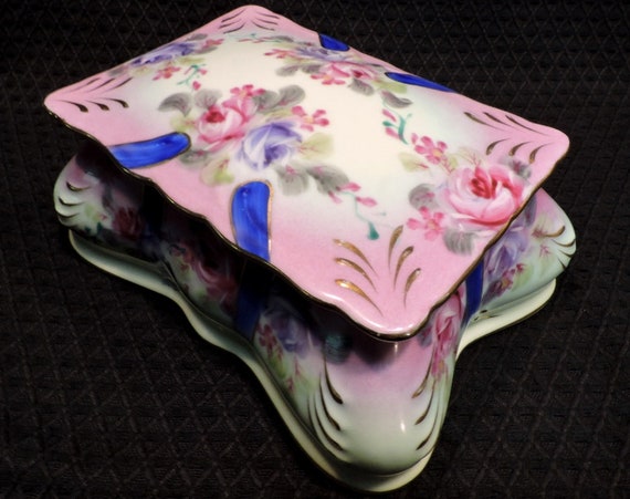 Vintage German Porcelain Handpainted Roses, Multi-Col… - Gem