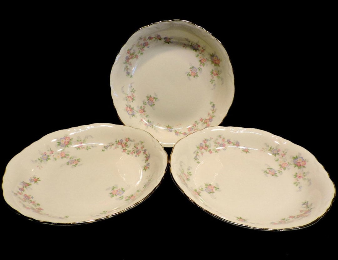 Vintage Homer Laughlin Vintage (set of 3) Virginia Rose Rimmed 8” Soup ...