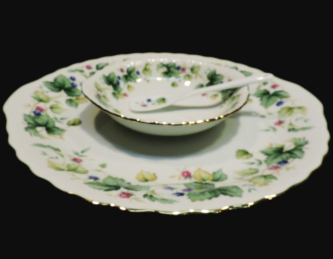 Andrea by Sadek Vineyard Berries 3 Piece Party Server Platter Bowl ...