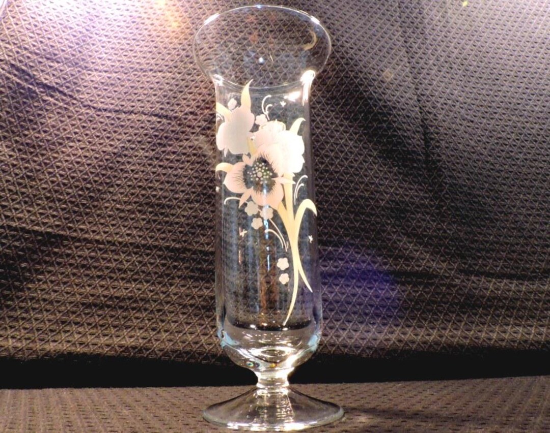 Vintage Crystal Floral Vase, the European Collection, Made in Turkey - Etsy