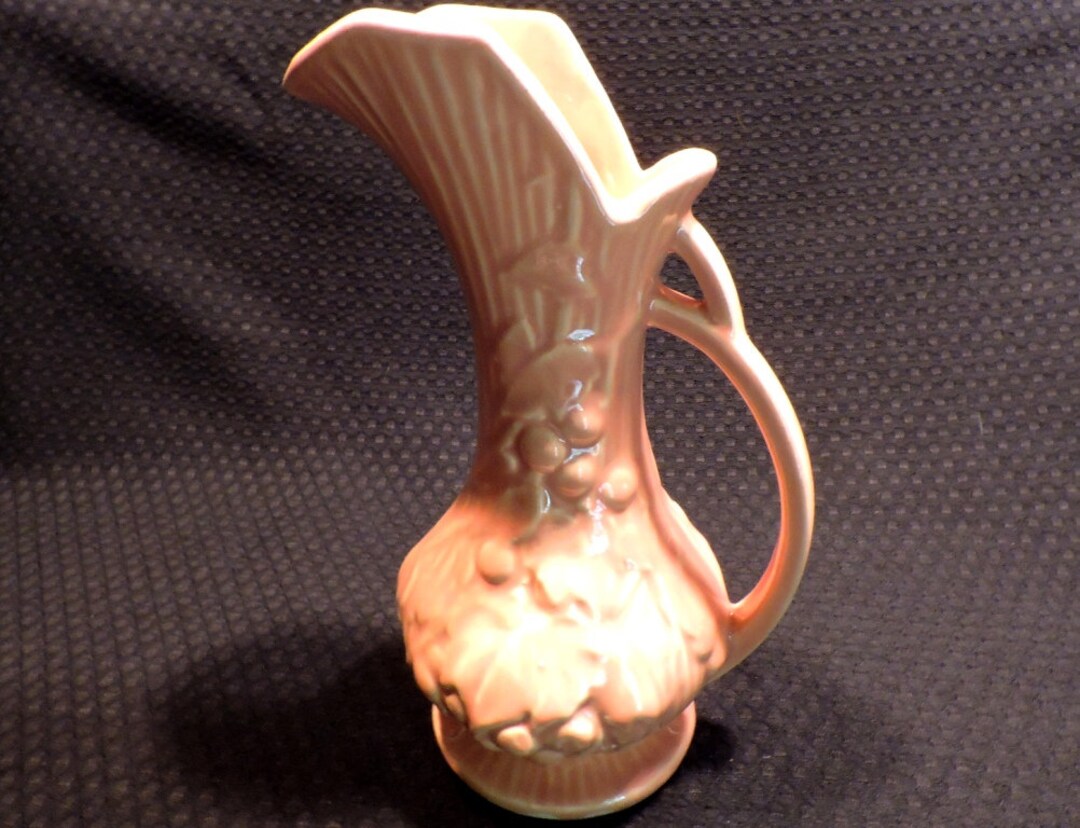 Vintage Signed MCCOY Pitcher/vase in Terra Cotta Peach Glaze With ...