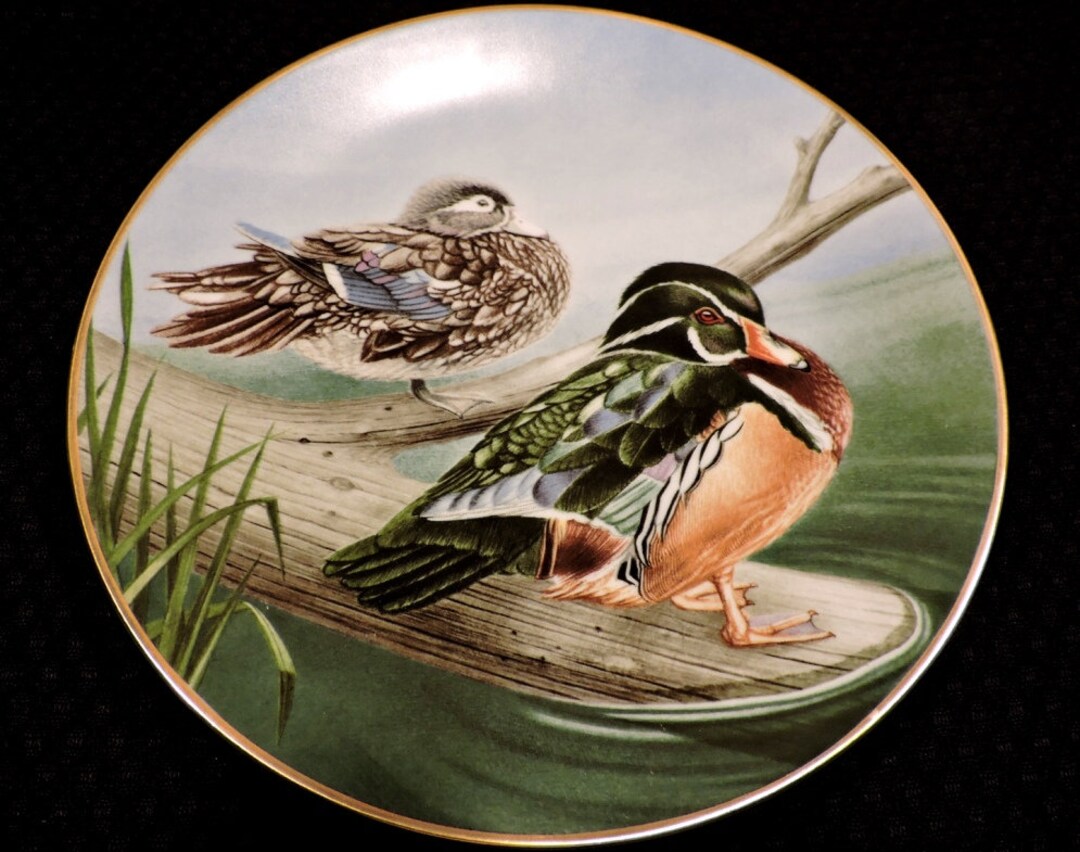 Vintage wood Duck Wall Decor Plate Bavarian Porcelain West Germany ...