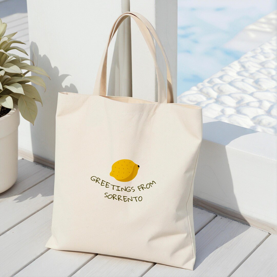 Custom Italian Tote Bag - Lemon Tote Bag - Greeting From Sorrento ...