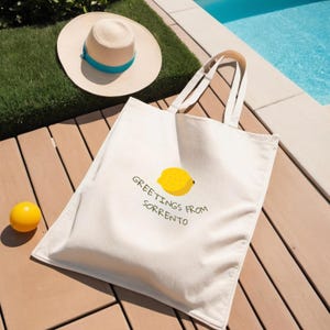 Custom Italian Tote Bag - Lemon Tote Bag - Greeting From Sorrento ...