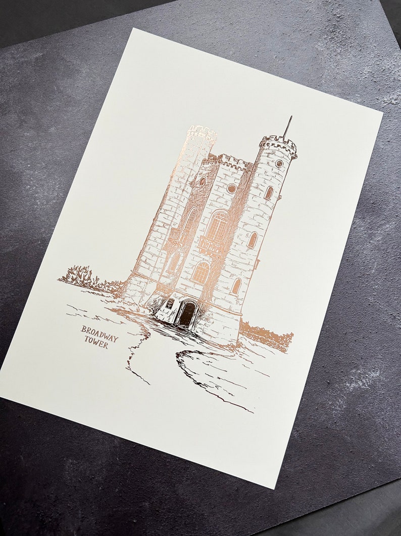Broadway Tower A4 Print // Broadway Art // Broadway Tower Illustration ...