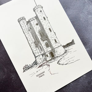 Broadway Tower A4 Print // Broadway Art // Broadway Tower Illustration ...