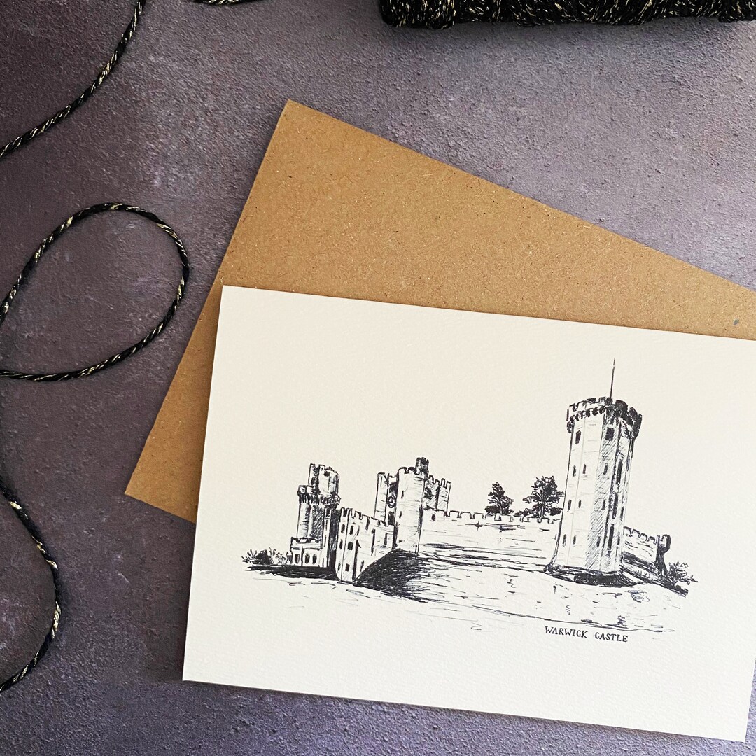 Greeting Card Warwick Castle // Warwick Castle Illustration // Warwick ...