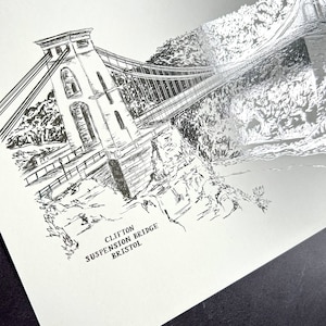 Clifton Suspension Bridge Bristol Print // A4 Foiled Bristol Print ...