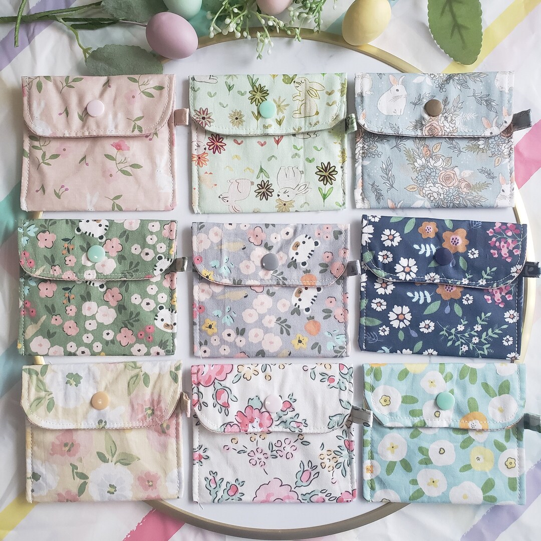 Cotton Wallet Snap Purse Handmade Cute Credit Card Holder Gift for Her ...