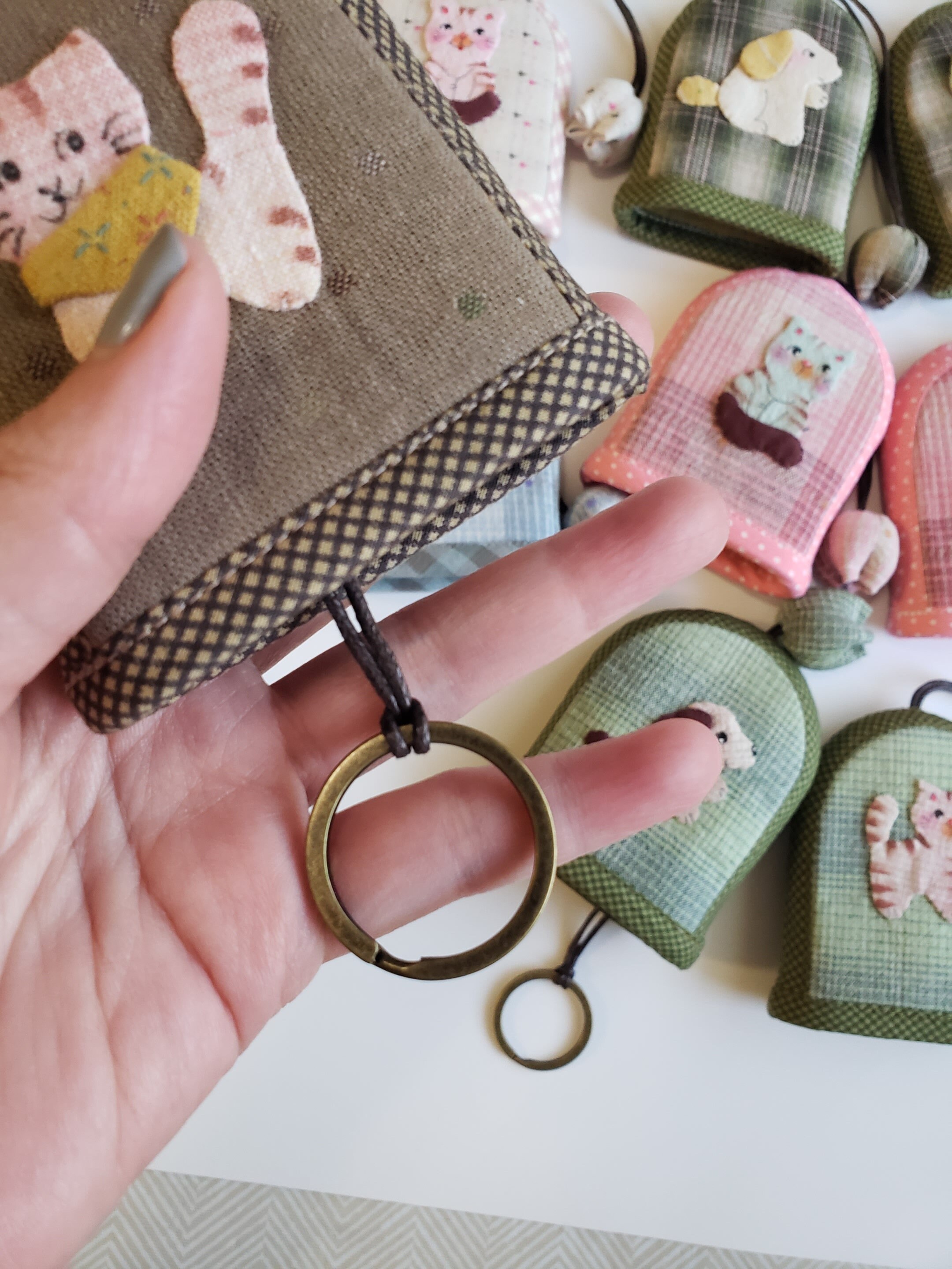 Appliqued Cat Dog Handmade Key Cover With Tulip Charm Japanese Style ...