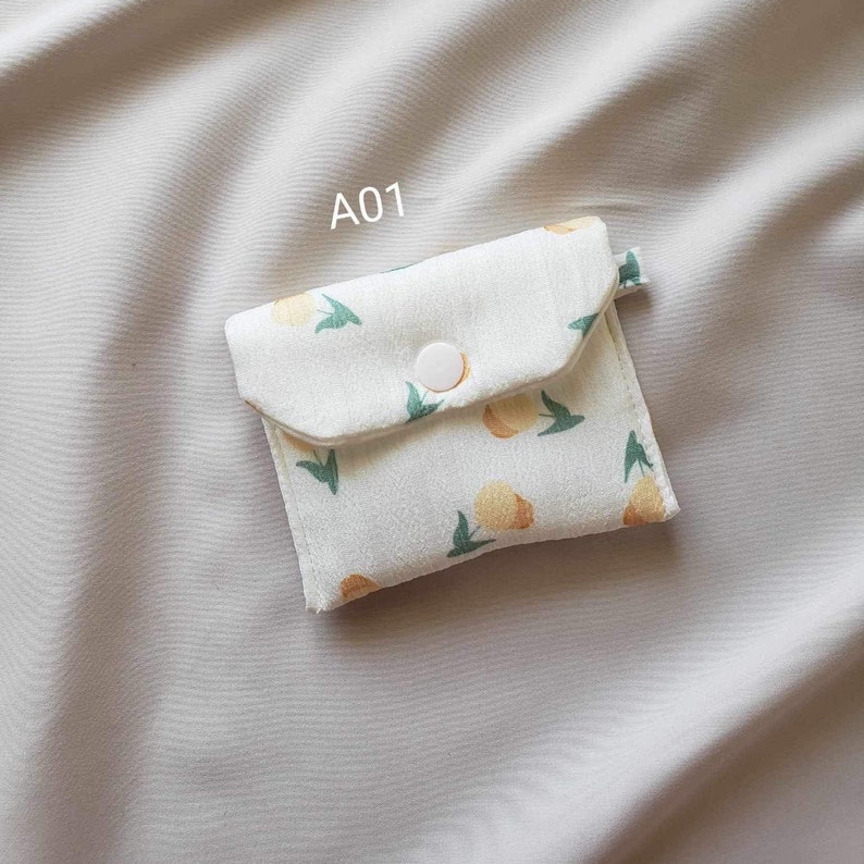 Handmade Floral Fabric Airpods Pouch: Snap Closure Mini Earbud Case - Etsy