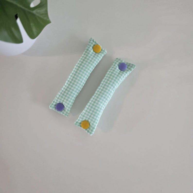 Gingham Fabric Cable Organizer: Handmade Cord Wraps, Snap Closure - Etsy