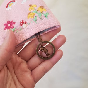 Hand Embroidery Key Cover. Cute Handmade Embroidery Key Case. Pull-out ...