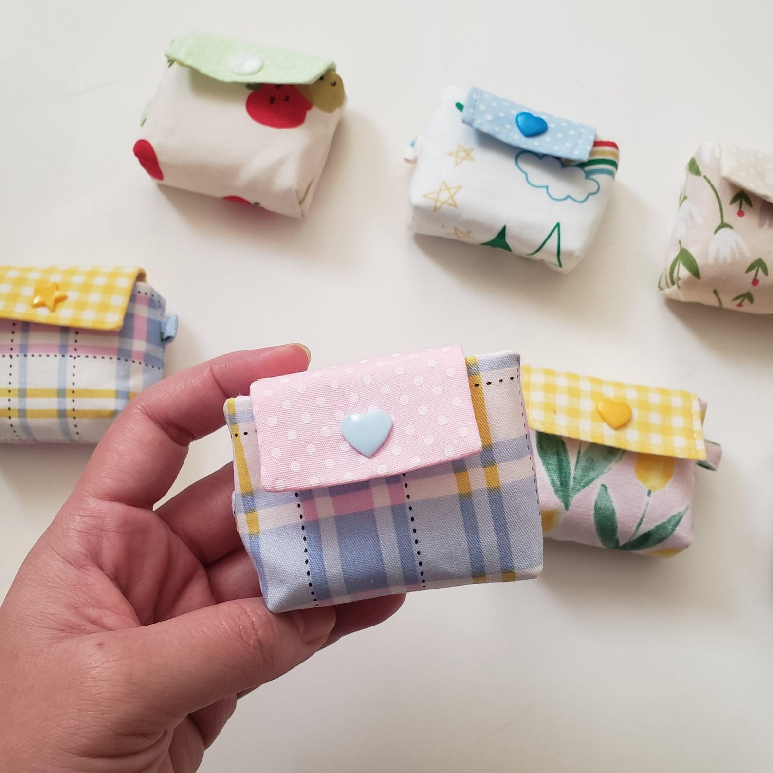 Handmade Cotton Fabric Airpods Pouch: Snap Closure Mini Earbuds Case - Etsy