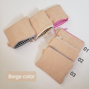Handmade Corduroy Zipper Wallet. Cute Pouch. Card Holder. Coin Purse ...