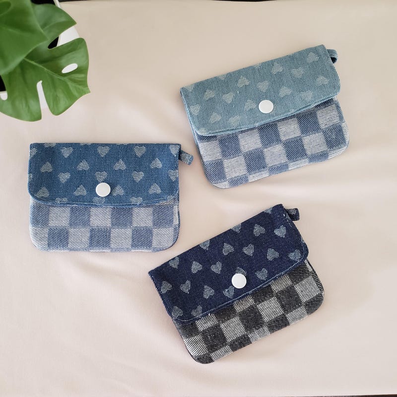 Denim Credit Card Wallet - Etsy