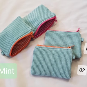 Handmade Corduroy Zipper Wallet. Cute Pouch. Card Holder. Coin Purse ...