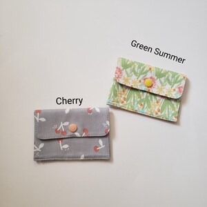 Cotton Wallet Snap Purse. Handmade Cute Credit Card Holder. Fabric ...