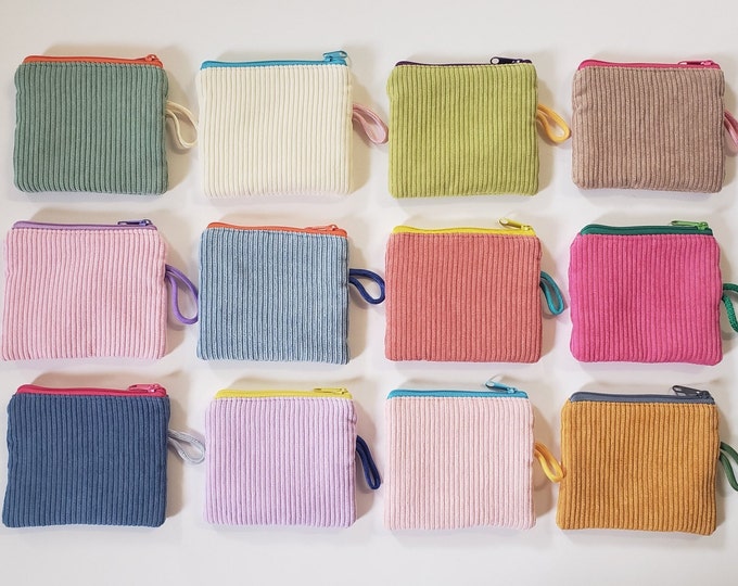 Mini Two Tone Snap Purse Card Wallet Pouch Cotton Corduroy Cute Gift ...