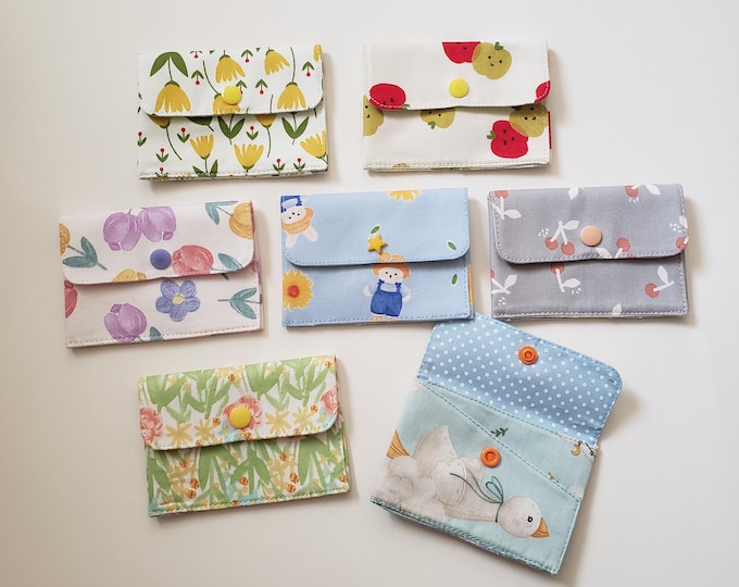 Cotton Wallet Snap Purse. Handmade Cute Credit Card Holder. Fabric ...