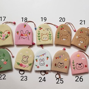 Hand Embroidery Key Cover. Cute Handmade Embroidery Key Case. Pull-out ...
