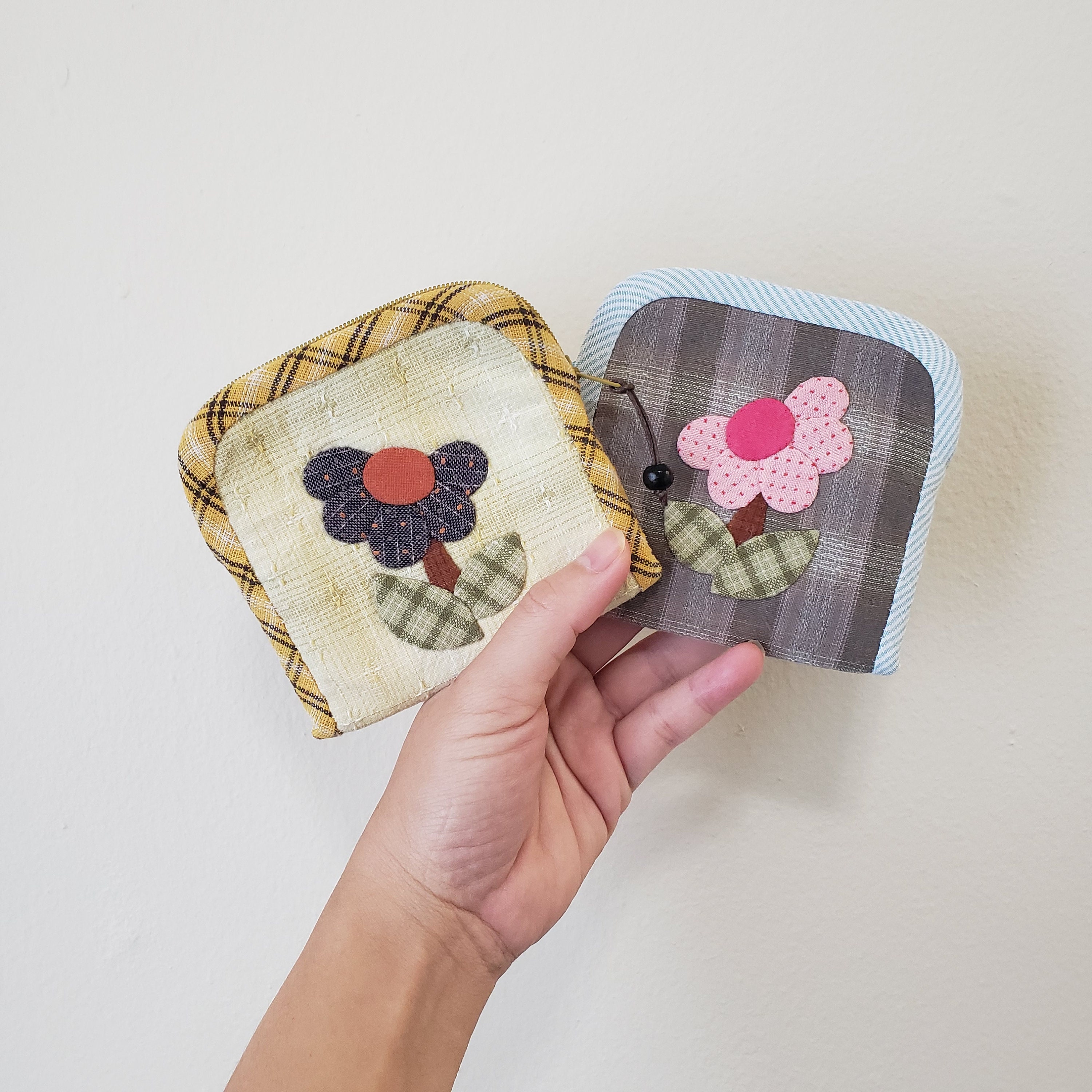 Applique Flower Coin Purse: Handmade Card Holder - Etsy
