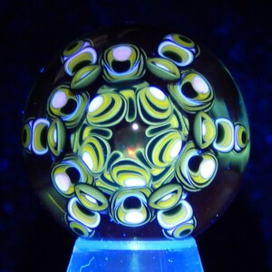 1.98 Six Layer Dot Stack Marble, UV Reactive, Glass Pop Art, Art Glass ...