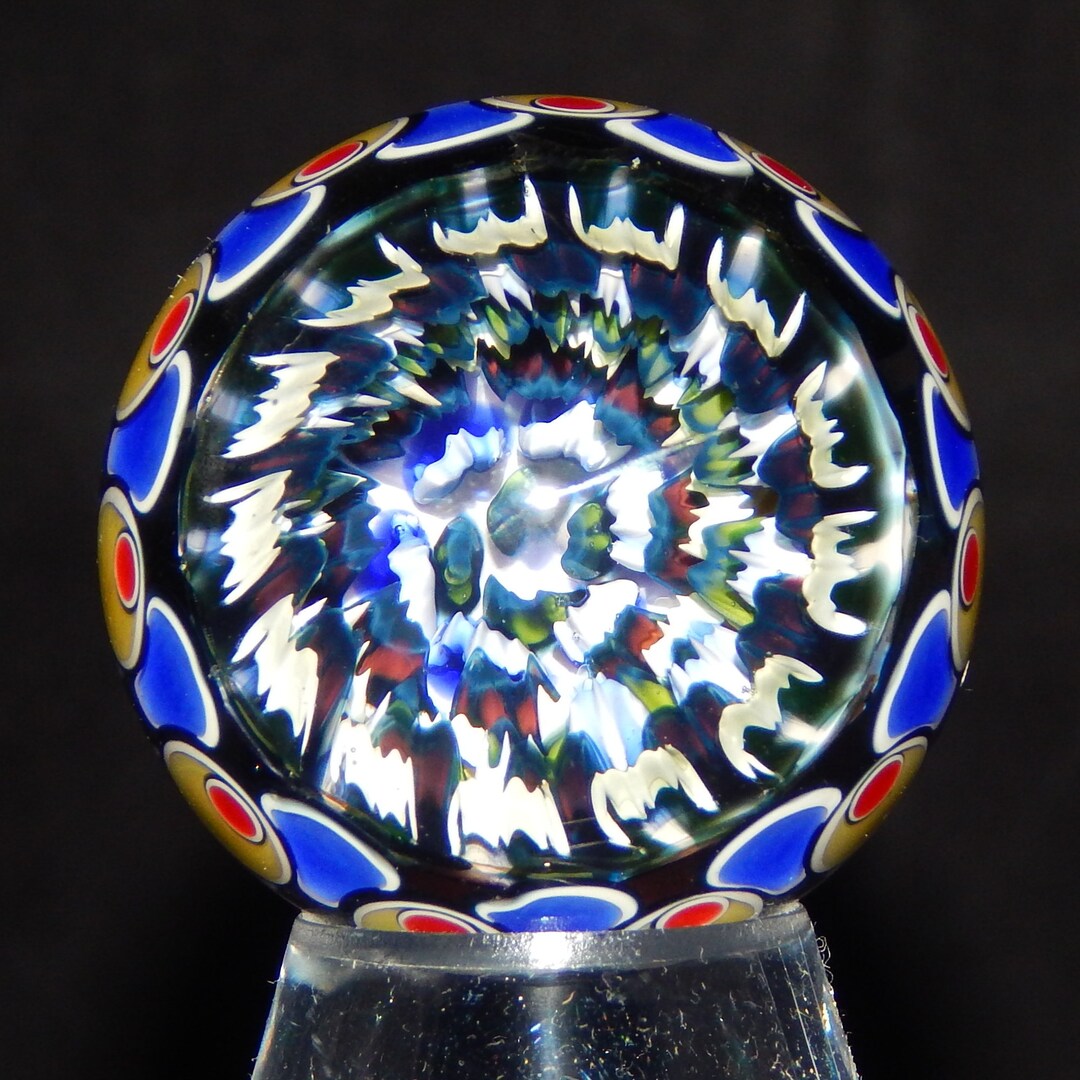 Two Layer UV Reactive Art Glass Marble, Glass Pop Art, Hand Blown Glass ...
