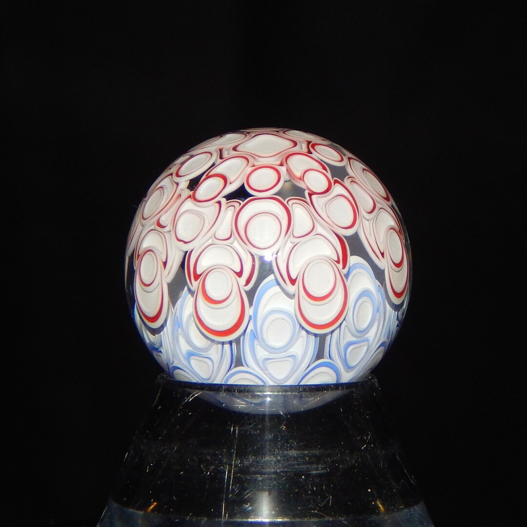 Two Layer Dot Stack Marble, Glass Pop Art, Art Glass Marble, Hand Blown ...