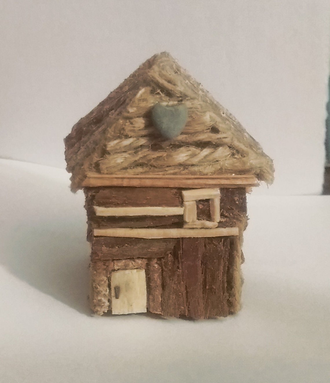 Miniature Handmade Rustic Fairy House Stone Heart Burlap Tree - Etsy