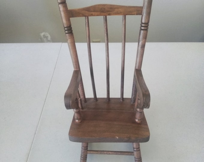 Miniature/small Fairy Rustic Wood Rocking Chair, Dollhouse, Yard ...