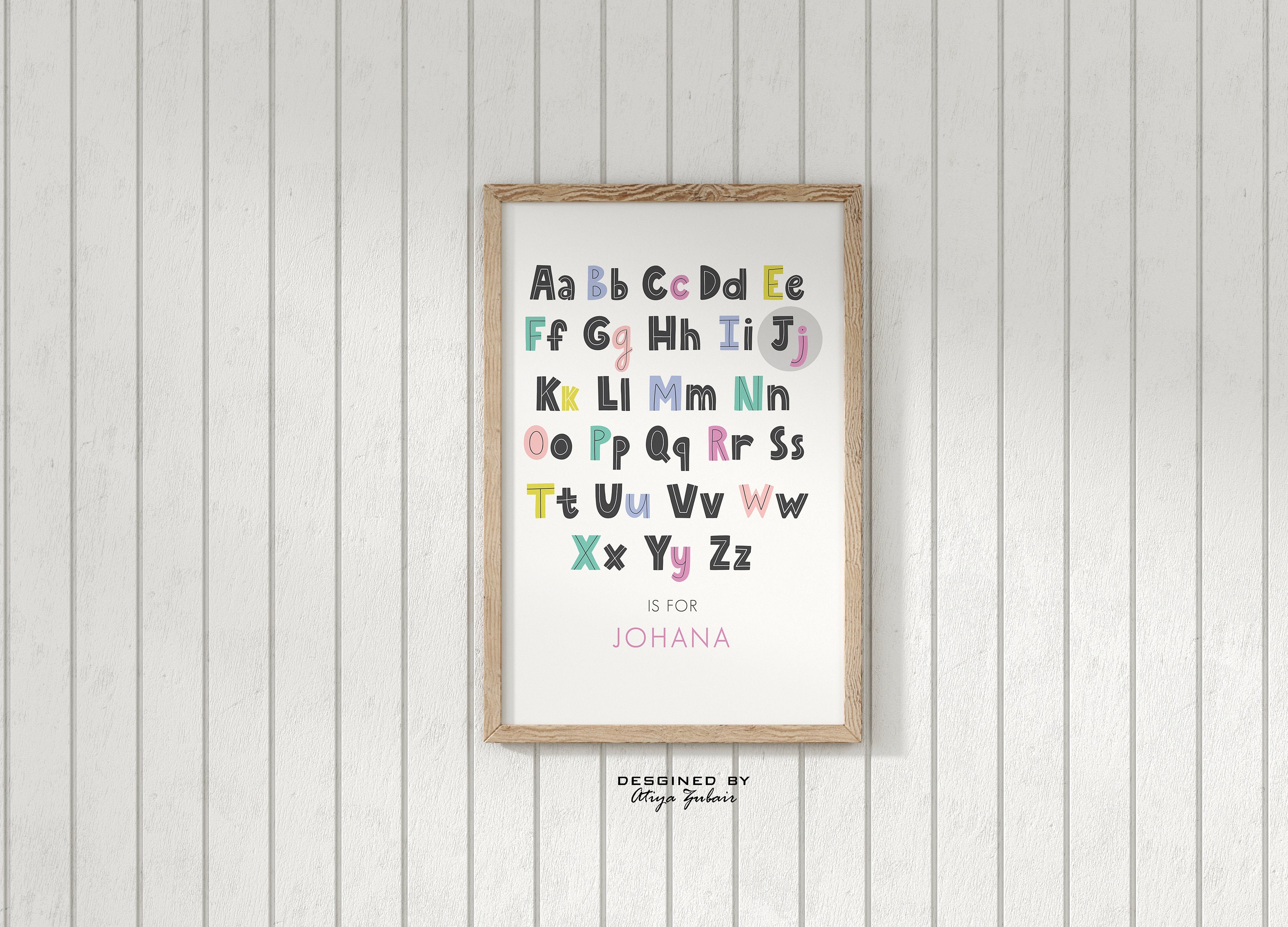 English Alphabets With Personalized Name, Baby Nursery, Nursery Decor ...