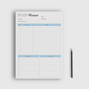 Printable Study Planner, Planner Template, Daily Planner, To-do List ...