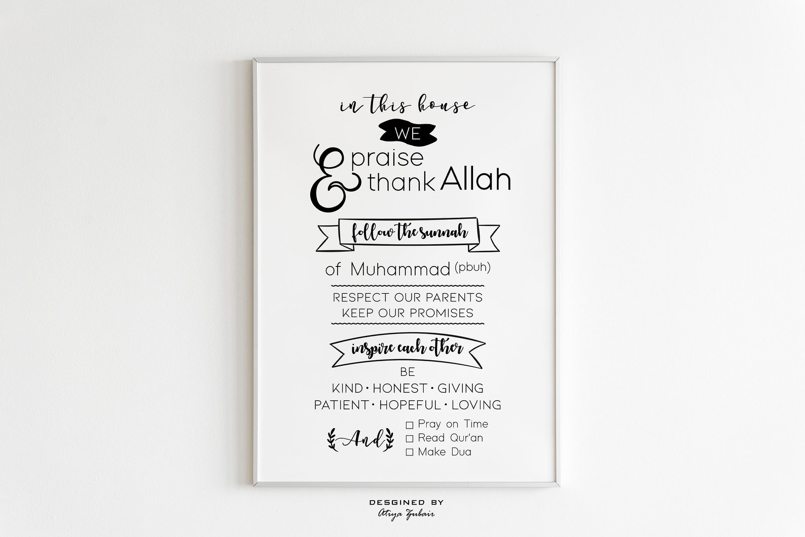 Islamic House Rules Modern & Minimalist Design Islamic | Etsy UK