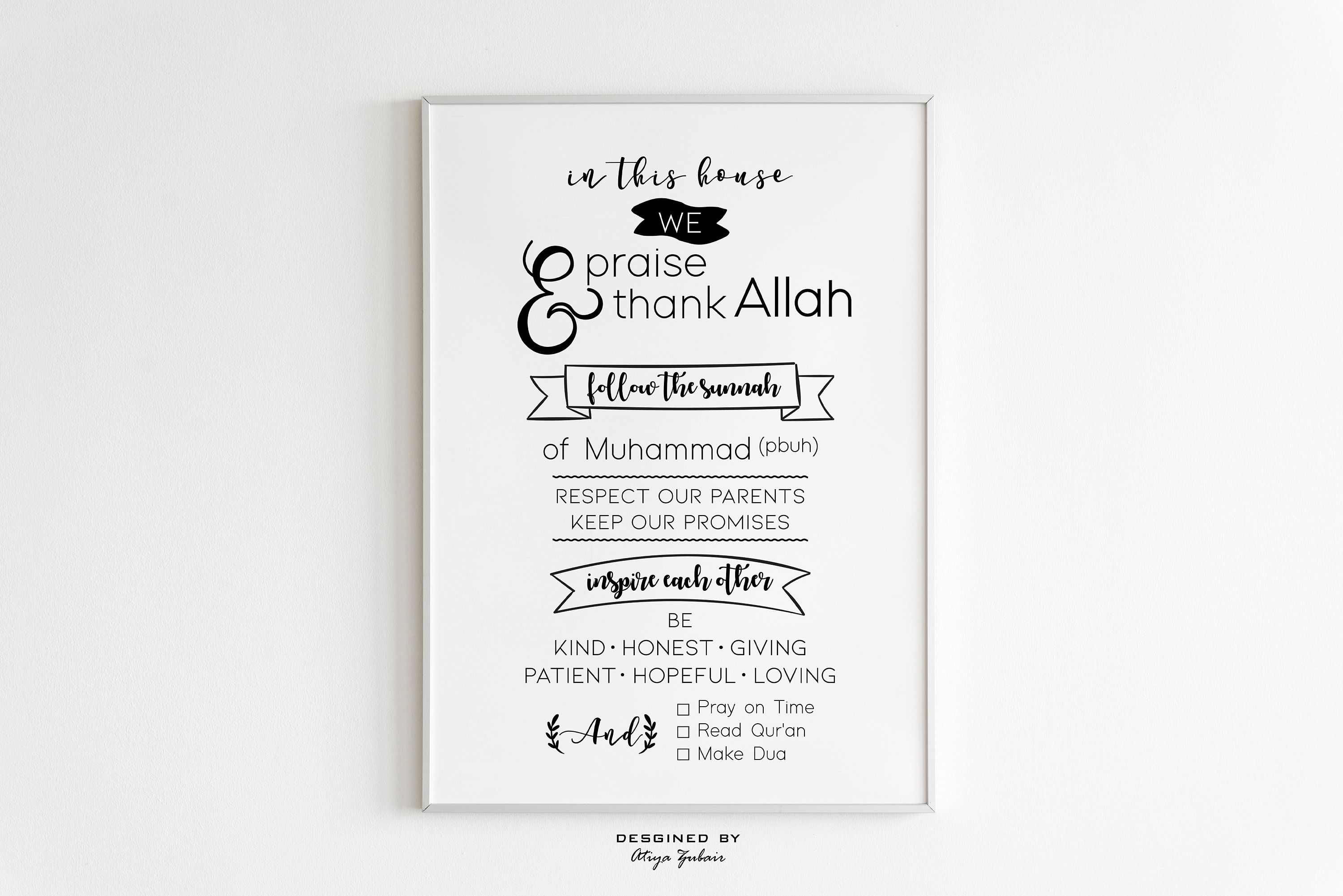 Islamic House Rules Modern & Minimalist Design Islamic - Etsy UK