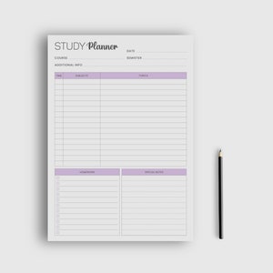 Printable Study Planner, Planner Template, Daily Planner, To-do List ...