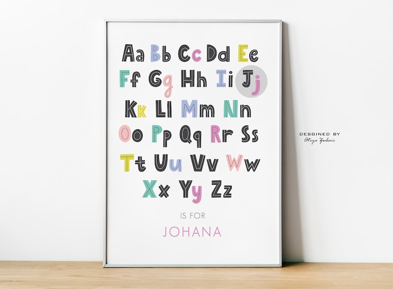 English Alphabets With Personalized Name, Baby Nursery, Nursery Decor ...