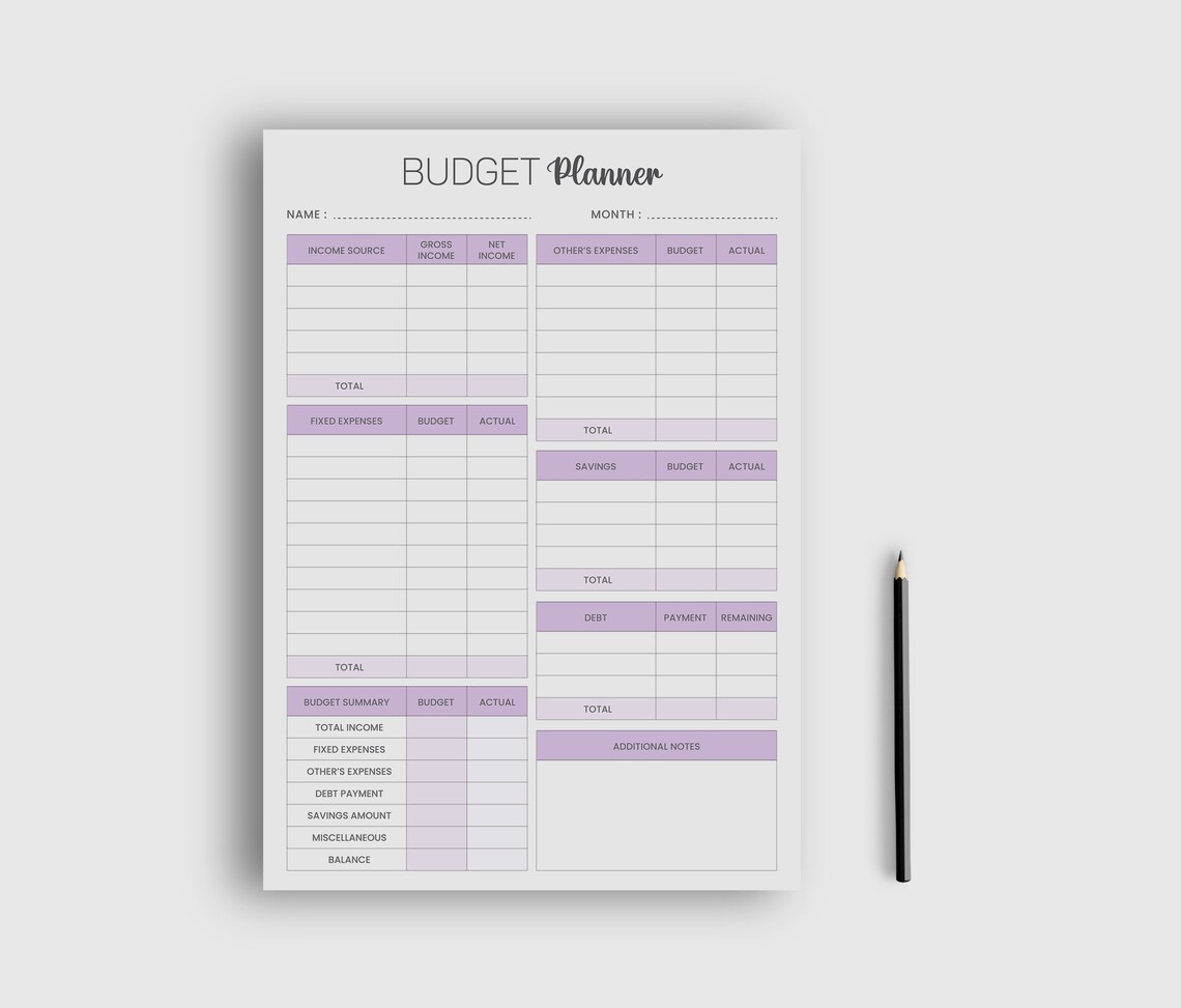 Printable Budget Planner Planner Template Daily Planner - Etsy