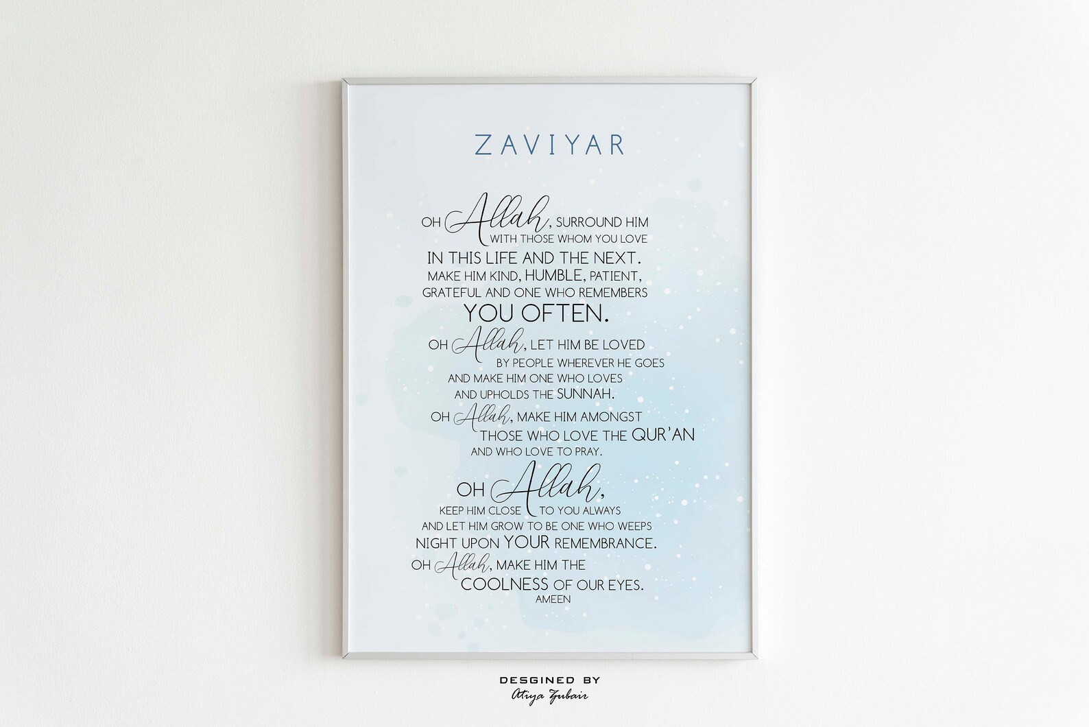 Personalized Dua With Name Baby Boy Muslim Nursery Decor - Etsy