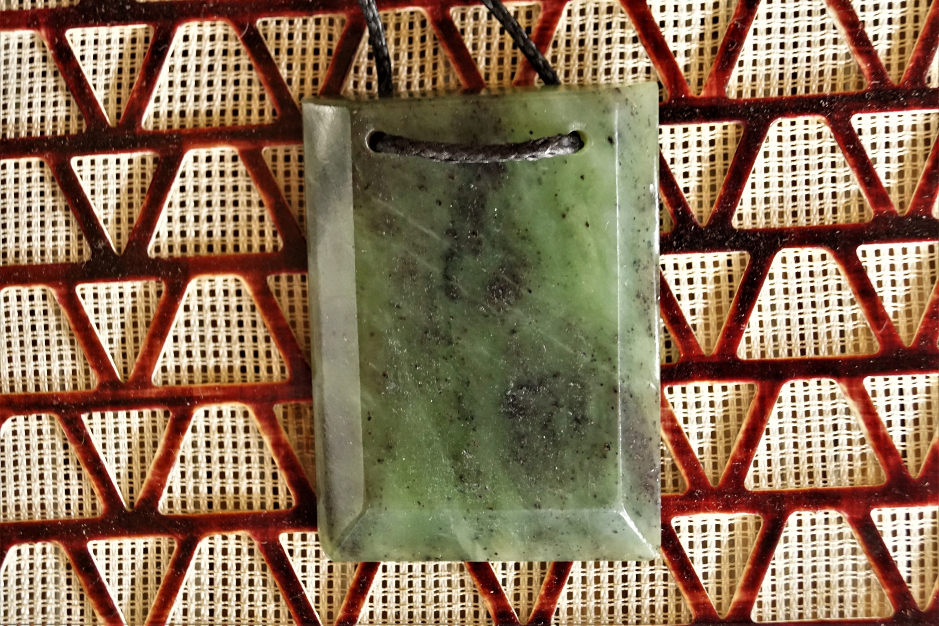 New Zealand Greenstone / Pounamu Rectangle Pendant | Etsy