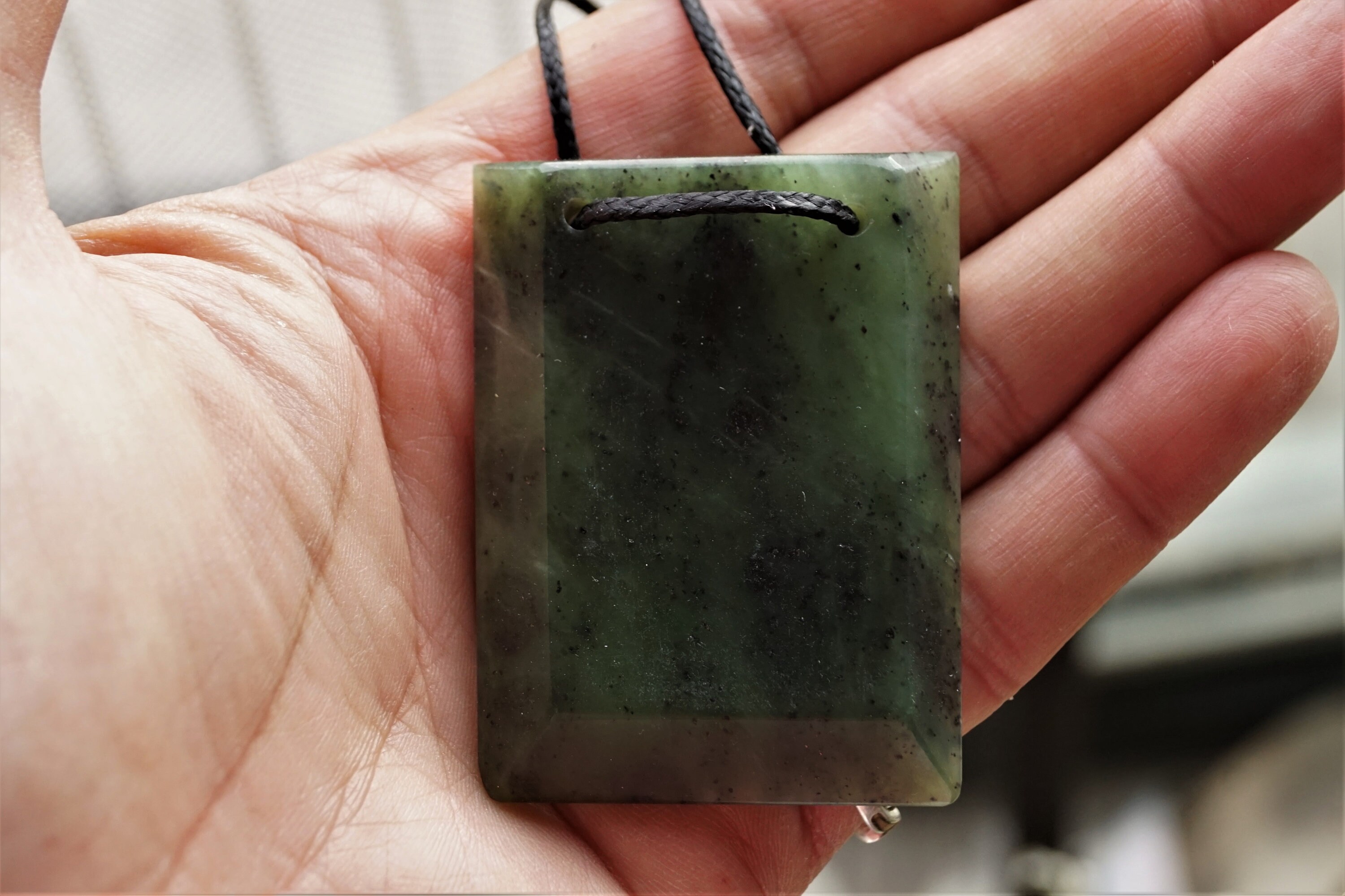 New Zealand Greenstone / Pounamu Rectangle Pendant | Etsy