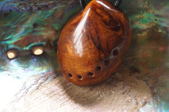 New Zealand Swamp Kauri Paua Form Pendant | Etsy