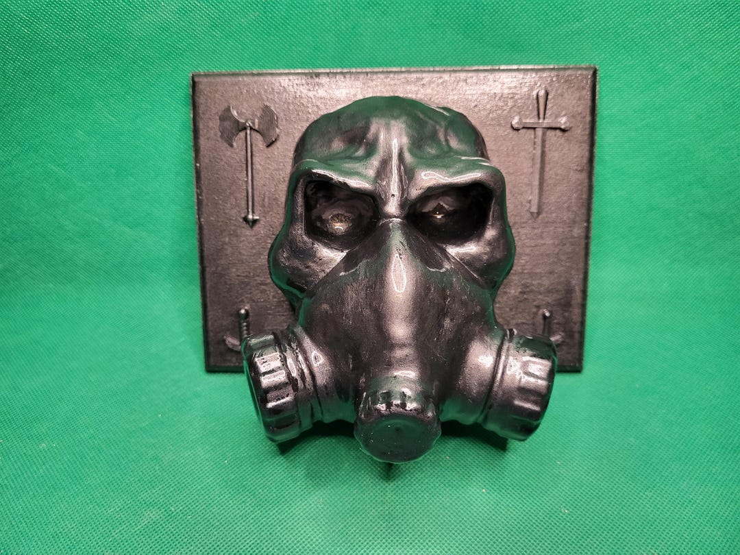 Skull Gas Mask With Swords Wall Mount - Etsy