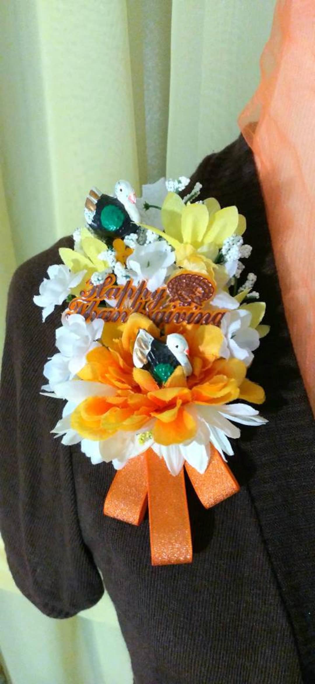 Vintage Thanksgiving Corsage Pin Brooch/ Retro 1950s Turkey Harvest ...