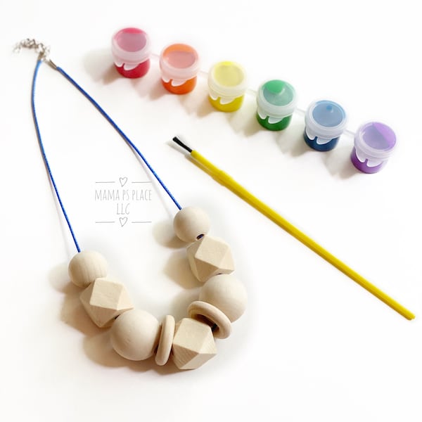 Kids Wooden Necklace Kits - Etsy