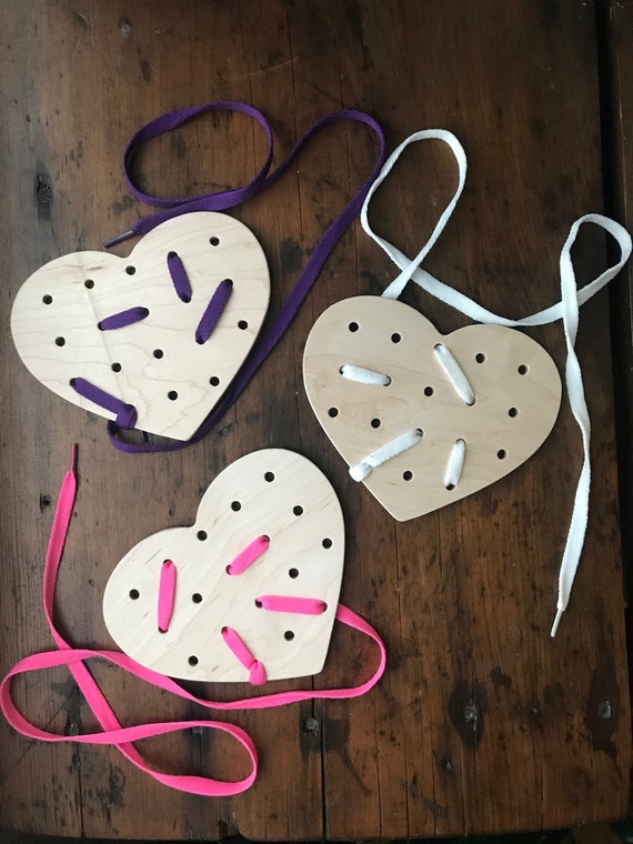 Lacing Board / Heart / Lacing Board / Toddler Busy Board / | Etsy