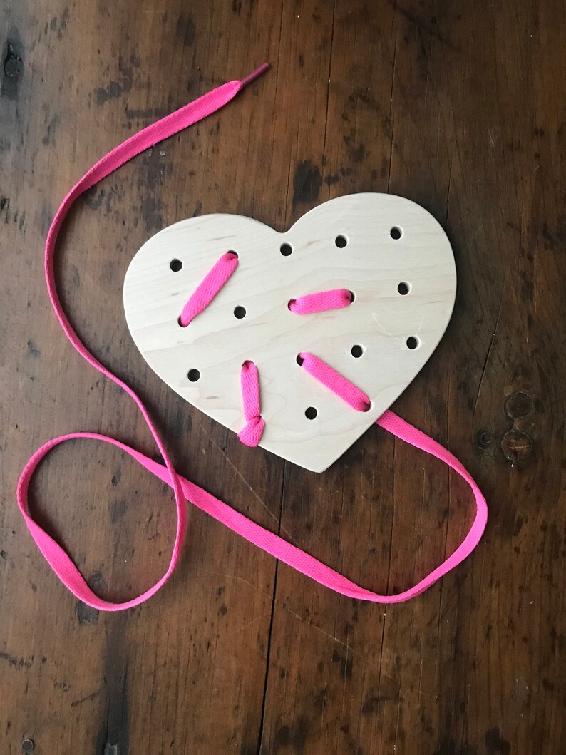 Lacing Board / Heart / Lacing Board / Toddler Busy Board / | Etsy