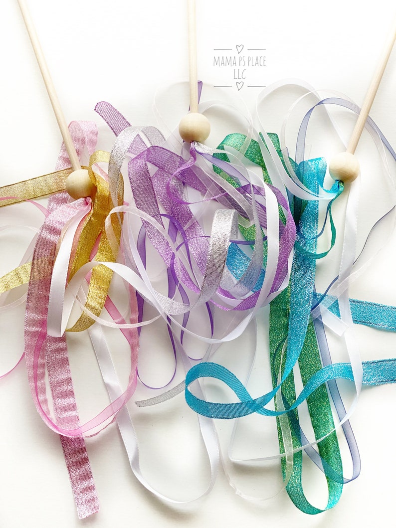 Set of 10 Ribbon Wands / Magic Wand / Fairy Princess / - Etsy