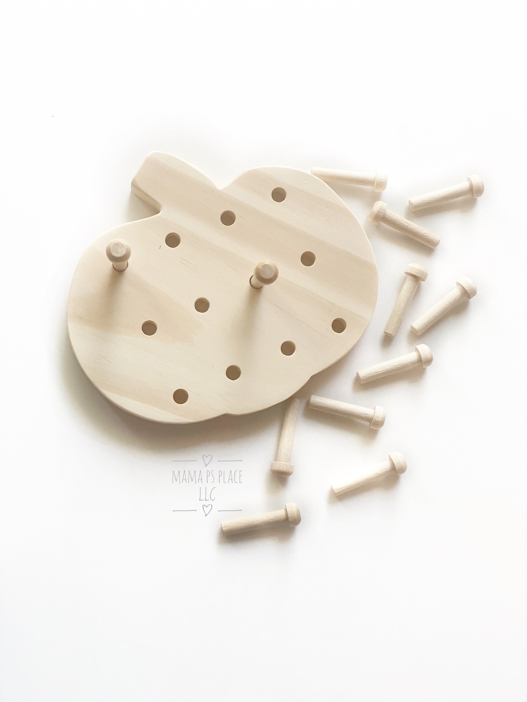 Pumpkin Peg Puzzle / Wooden Peg Board Game / Halloween / Learning Toy ...