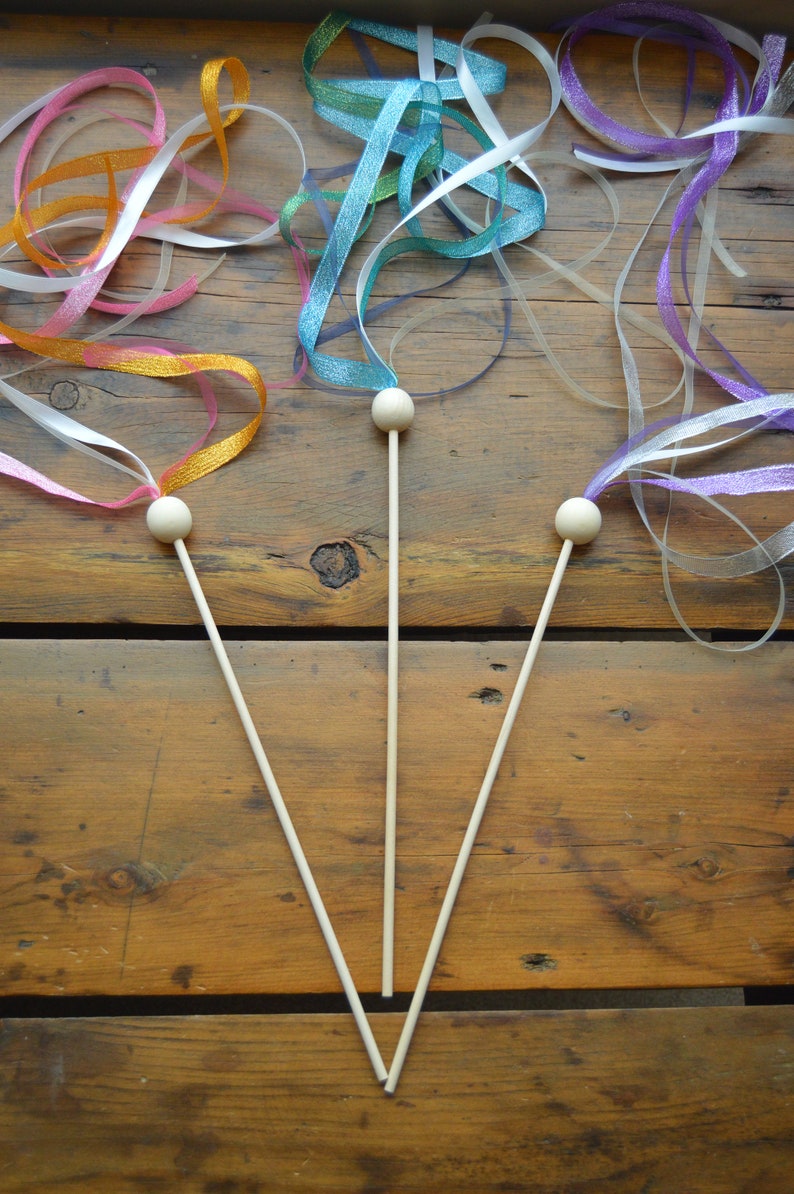 Set of 10 Ribbon Wands / Magic Wand / Fairy Princess / | Etsy